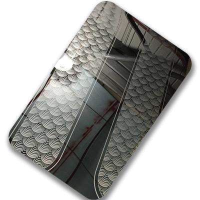 China Modern 304 Etched Stainless Steel Sheet Flat Shape For Villa Wall Decor for sale