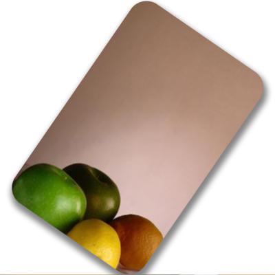 China Aisi Stainless Steel Sheet Decorative 202 304 430 4X8 Mirror Rose Gold Color for sale