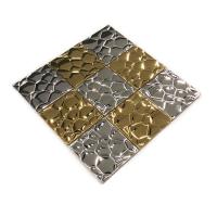 China 48mmx48mm Metal Mosaic Tile 304 Double Color Mirror Stamped Mosaic Stainless Steel Tiles for sale