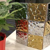 China 48mmx48mm Metal Mosaic Tile 304 Double Color Mirror Stamped Mosaic Stainless Steel Tiles for sale
