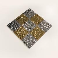 China 48mmx48mm Metal Mosaic Tile 304 Double Color Mirror Stamped Mosaic Stainless Steel Tiles for sale