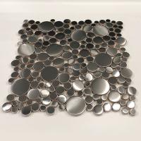 China PVD Sliver Color Hairline Finish Big Small Round Splicing Decorative Stainelss Steel Trim Metal Mosaic Tile for sale