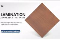 China Wood Grain Pvc Film Decorative Stainless Steel Sheet Lamination SS Plates for sale