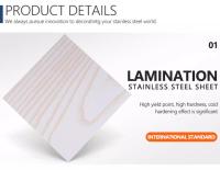 China 201 316 310 430 Laminated Stainless Steel Sheet Wood Print Effect for sale