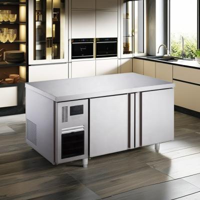 China 2-Door Commercial Kitchen Stainless Steel under Counter Freezer Portable Installation Refrigerated Workbench Type Ice Machine for sale