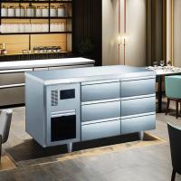 China 2025 New 6-Door Stainless Steel Kitchen Workbench Durable Easy to Clean with LED Lighting Digital Temperature Control Air Cooler for sale