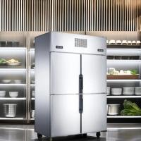 China Double-Temperature 4-Door Upright Kitchen Freezer Chiller Cool Climate Deep Freezer with Display Function Refrigerator Cooler for sale