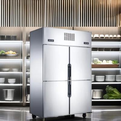 China Double-Temperature 4-Door Upright Kitchen Freezer Chiller Cool Climate Deep Freezer with Display Function Refrigerator Cooler for sale