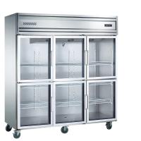 China Commercial 1400L Upright Freezer Six-Door Vertical Refrigeration Equipment Single-Temperature Display Kitchen Chiller for sale