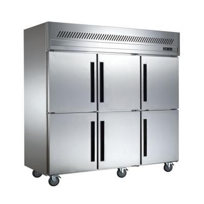 China 1600L Big Size Commercial Restaurant 6 Door Upright Deep Freezer for sale