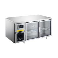 China Single-Temperature Double Door Glass Portable Air-Cooled Freezer with LED Lighting Refrigeration Equipment for sale