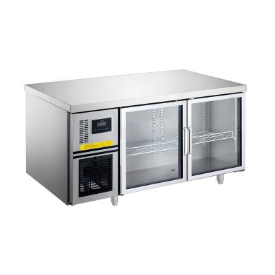 China Single-Temperature Double Door Glass Portable Air-Cooled Freezer with LED Lighting Refrigeration Equipment for sale