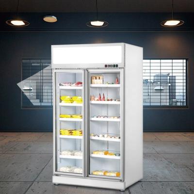 China Supermarket Commercial Single-Temperature Energy Drink Beverage Display Refrigerator Vertical Plug-In Upright Freezer LED Fan for sale