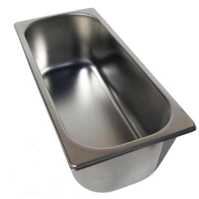 China Stainless Steel 202 Gelato Ice Cream Pan for Ice Cream Freezer for sale