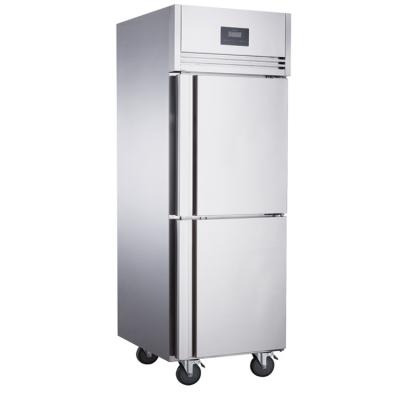 China Commercial Stainless Steel  2 Doors Freezer GN Upright Refrigerator Hotel Restaurant Kitchen Chiller Freezer for sale
