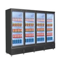China Four-Door Glass Beverage Display Cooler Supermarket Display Fridge with Cooling Technology for Drinks Storage for sale