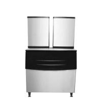 China Commercial Single-Temperature Ice Machine 220V Refrigerator LED Light Fan Cooling Bar Drink Single-Type Ice Cube Make for sale