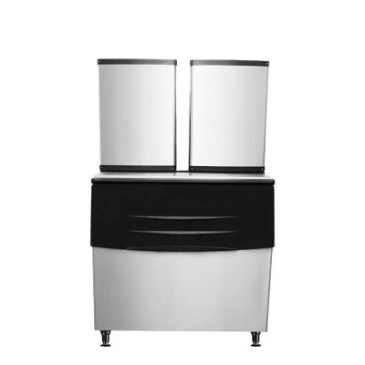 China Commercial Single-Temperature Ice Machine 220V Refrigerator LED Light Fan Cooling Bar Drink Single-Type Ice Cube Make for sale