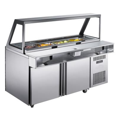 China High Quality Commercial 300L Stainless Steel Display Salad Refrigerator Single-Temperature for sale