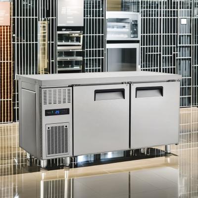 China Commercial Stainless Steel Counter Fridge LED Light Digital Temperature Air-Cooled Workbench Freezer Refrigerator Worktop for sale