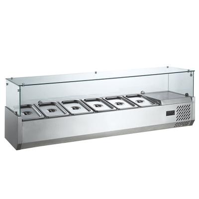 China Hot Selling High Quality Kitchen Cooler Pizza Salad Prep Table Display Refrigerator Work Table Chiller Retail Store Commercial for sale