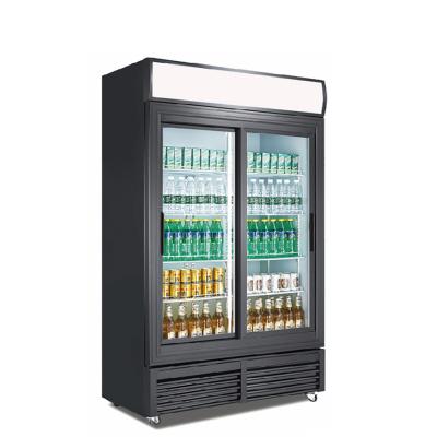 China 2023 2 Doors Glass Door Drinking Chiller Beverage Freezer Chiller Beverage Refrigerator for sale