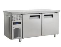 China Kitchen Commercial Under Counter Refrigerator Workbench Stainless Steel 2 Door Horizontal Deep Refrigerated Workstation for sale