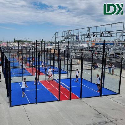 China LDK200Z-R CE Approved Padel Court with 12mm Tempered Glass and 4.0mm Steel Mesh for Sports Facilities for sale