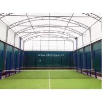 China Customizable Roofed Padel Court 12mm Tempered Glass 4.0mm Steel Mesh All Weather for sale