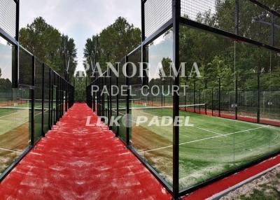 China Impact Resistant Padel Court Glass Wall System - 12mm Tempered Glass, 20x10m Court Size, CE & ISO Certified for sale