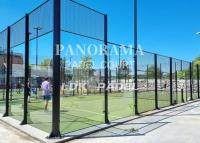 China 12mm Tempered Glass Padel Court Full-View Wall System 20m x 10m Customizable for sale