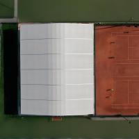 China Quick Setup Aluminum Padel Court Cover 20m x 10m UV Resistant Motorized Retractable Canopy for sale