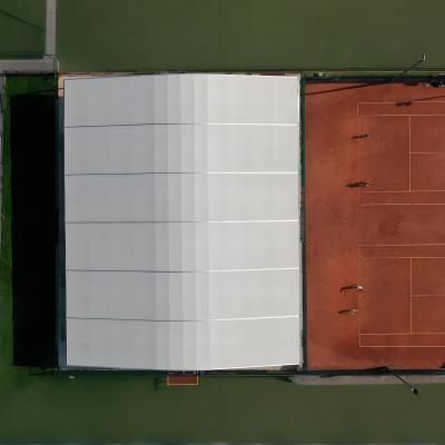 China Quick Setup Aluminum Padel Court Cover 20m x 10m UV Resistant Motorized Retractable Canopy for sale