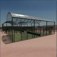 China LDK2025-2 Motorized Retractable Padel Court Canopy - 20m x 10m Aluminum Frame with 12mm Tempered Glass for sale
