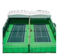 China LDK2025-2 Motorized Retractable Padel Court Canopy - 20m x 10m Aluminum Frame with 12mm Tempered Glass for sale