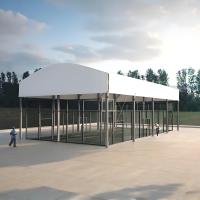 China Storm Resistant Padel Court Roof Retractable Canopy System 10m x 20m with LED Lighting for sale