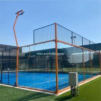 China Custom Outdoor Padel Court 20m x 10m Professional Competition Paddle Tennis Court with 12mm Tempered Glass for sale