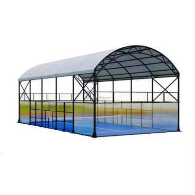 China LDK2001S-B Roofed Padel Court with 12mm Tempered Glass Walls and 4.0mm Steel Mesh - 20x10m Outdoor Tennis Field for sale