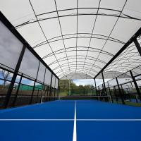 China Customizable Padel Tennis Court Tent 20m x 10m CE Certified PVC-Coated Polyester Galvanized Steel Frame for sale