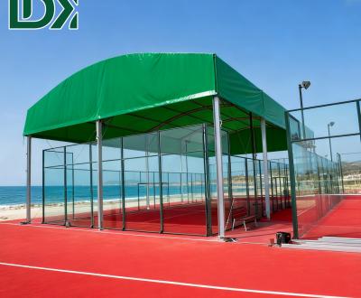 China Custom Padel Court Awning 20x10m with CE/EN Certification, 12mm Tempered Glass Wind-Resistant Design for sale