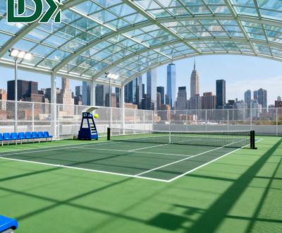 China Modifiable Eco-Friendly Padel Court Cover CE EN Approved Rainproof 20m x 10m for sale