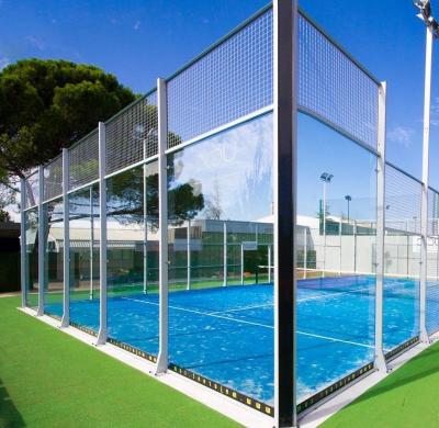 China Indoor Outdoor Padel Court 20x10m Tempered Glass Wall System Professional Grade for sale