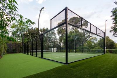 China Professional Padel Court System - 20x10m Field Size with 12mm Tempered Glass & Multi-Zone Climate Control for sale