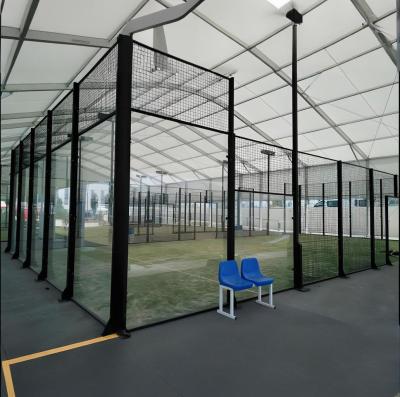 China LDK200S-C Retractable Roof Tennis Court 20m x 10m with 12mm Tempered Glass Walls and All-Weather Protection for sale