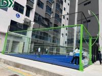 China Outdoor Tournament Padel Court 20m x 10m with 12mm Tempered Glass CE Certified for sale