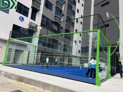 China Outdoor Tournament Padel Court 20m x 10m with 12mm Tempered Glass CE Certified for sale