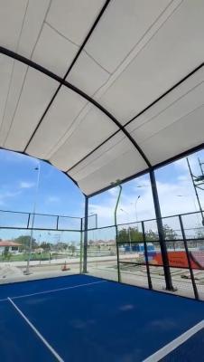 China All Weather Covered Padel Court 20m x 10m with 12mm Tempered Glass Roof System for sale