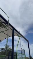 China All Weather Covered Padel Court 20m x 10m with 12mm Tempered Glass Roof System for sale