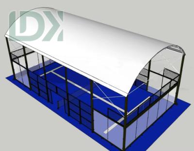 China LDKPadel18 Fixed Roof Padel Court - 20x10m Outdoor Sports Facility with Galvanized Steel Frame and PVC Roof for sale