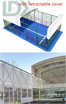 China 20×10m Electric Retractable Roof Padel Court with 3000W Motors and Customizable Dimensions - LDKPadel20 Model for sale